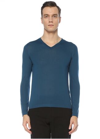 Pal Zileri Erkek Mavi Yün Triko 48 IT