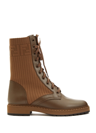 Fendi Kadın Kahverengi Logo Jakarlı Bot 35.5 EU