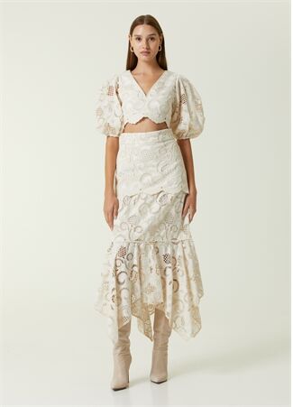 Alexis Kadın Vittoria Ekru Dantelli Asimetrik Etek Beyaz XS EU Alexis Kadın Vittoria Ekru Dantelli Asimetrik Etek Beyaz XS EU