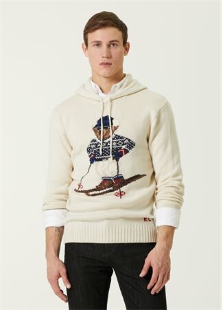 Polo Ralph Lauren Erkek Bej Kapüşonlu Yün Kazak S EU