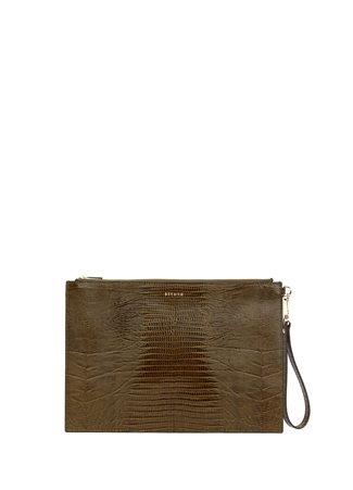 Beymen Kadın Aden Haki Lizard Dokulu El Portföyü EU