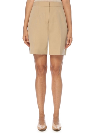 Victoria by Beckham Kadın Bej Yüksek Bel Şort Kahverengi 0 US