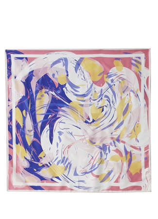 Beymen Kadın Pembe Desenli 90x90 cm Twill Eşarp EU