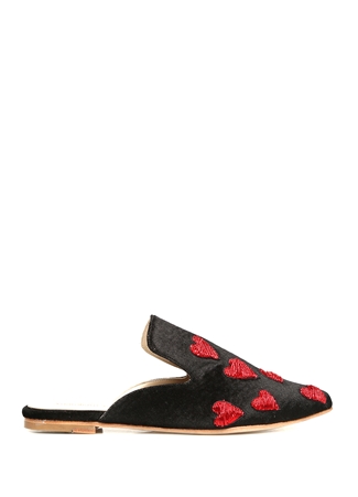 AnatolianCraft Kadın Mon Amour Siyah Nakışlı Terlik 36 EU