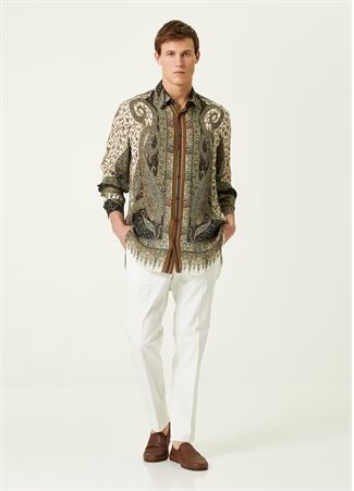 Etro Erkek Beyaz Dokulu Pantolon 48 IT