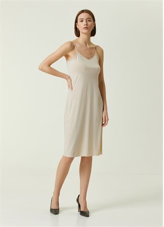 Beymen Club Kadın Nude İnce Askılı Midi İç Elbise Bej S Beymen Club Kadın Nude İnce Askılı Midi İç Elbise Bej S
