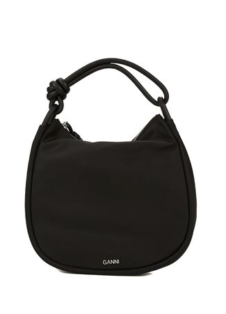 Ganni Kadın Siyah Logo Detaylı Çanta EU