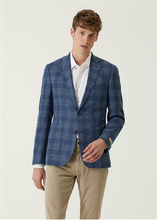 Beymen Collection Erkek Drop 8 Mavi Kareli Soft Ceket 46 IT Beymen Collection Erkek Drop 8 Mavi Kareli Soft Ceket 46 IT