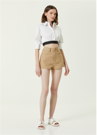Dice Kayek Kadın Bej Dikiş Detaylı Şort 38 EU