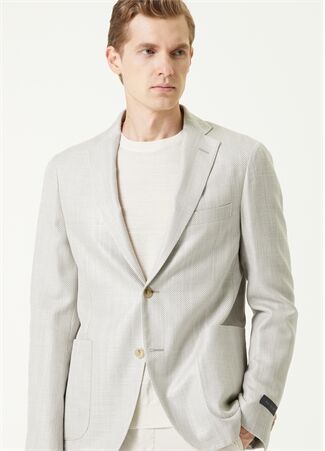 Pal Zileri Erkek Gri Kelebek Yaka İpek Ceket 58 IT