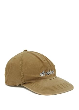 Off-White Erkek Haki Logo Nakışlı Şapka EU