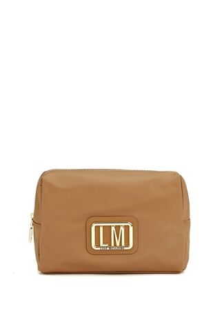 Love Moschino Kadın Bej Logolu Makyaj Çantası EU