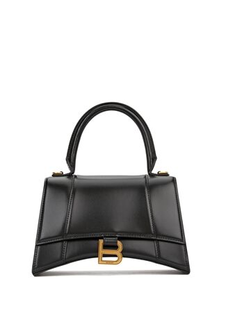 Balenciaga Kadın Hourglass Small Siyah Deri Omuz Çantası EU Balenciaga Kadın Hourglass Small Siyah Deri Omuz Çantası EU