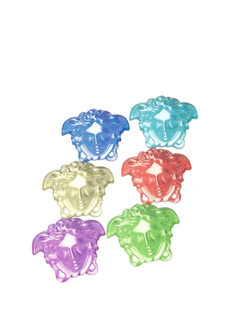 Versace Colorblocked 6li Medusa Formlu Bardak Altlığı Çok Renkli