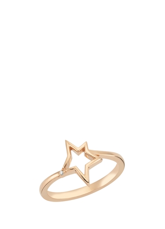 Bee Goddess Kadın Sirius Star Pırlantalı Altın Rengi Serçe Parmak Yüzüğü Pembe EU Bee Goddess Kadın Sirius Star Pırlantalı Altın Rengi Serçe Parmak Yüzüğü Pembe EU