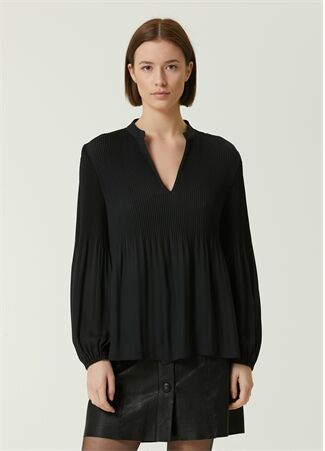 Beymen Club Kadın Siyah Pilili Gömlek XS