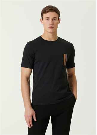 Paul Smith Erkek Siyah Yakası Renkli Şeritli Organik Pamuk T-shirt S EU Paul Smith Erkek Siyah Yakası Renkli Şeritli Organik Pamuk T-shirt S EU