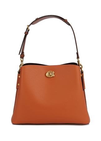 Coach Kadın Camel Logolu Deri Omuz Çantası Kahverengi EU