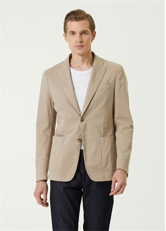 Pal Zileri Erkek Bej Kelebek Yaka Ceket Kahverengi 50 IT