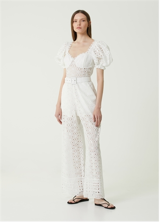 Charo Ruiz Kadın Beyaz Güpür Dantel Maksi Tulum XS EU Charo Ruiz Kadın Beyaz Güpür Dantel Maksi Tulum XS EU