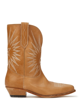 Golden Goose Kadın Taba Nakış Detaylı Deri Bot Turuncu 36 EU Golden Goose Kadın Taba Nakış Detaylı Deri Bot Turuncu 36 EU