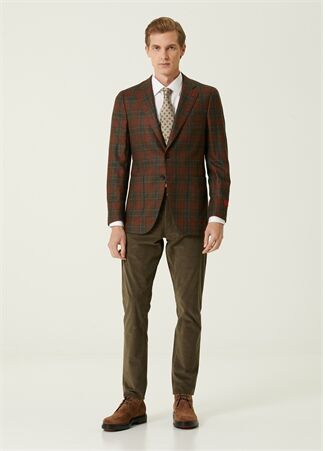 Isaia Erkek Yeşil Dar Paça Pantolon 48 IT