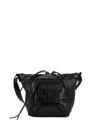 Balenciaga Kadın Siyah Krokodil Deri Omuz Çantası EU