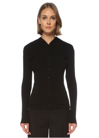 Balenciaga Kadın Siyah Yaka Detaylı Hırka S EU