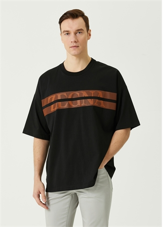 Zegna Erkek Siyah Şerit Logolu T-shirt L IT Zegna Erkek Siyah Şerit Logolu T-shirt L IT