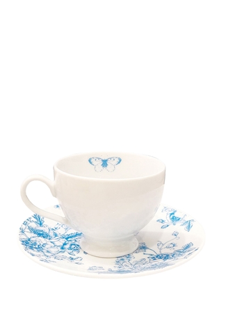 Mi Su Deco Azul Mavi Desenli Porselen Fincan Seti Çok Renkli