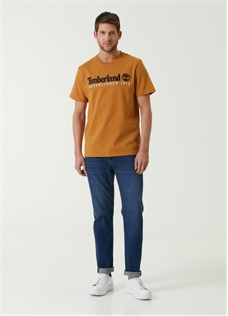 Timberland Erkek Hardal Bisiklet Yaka Logo Baskılı Basic T-shirt L EU Timberland Erkek Hardal Bisiklet Yaka Logo Baskılı Basic T-shirt L EU