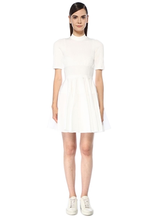 Alexander Wang Kadın Beyaz Dik Yaka Kısa Kol Mini Poplin Elbise 6 US Alexander Wang Kadın Beyaz Dik Yaka Kısa Kol Mini Poplin Elbise 6 US