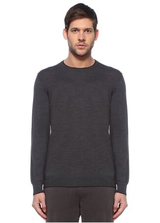 Beymen Collection Erkek Antrasit Yün Kazak Gri S EU