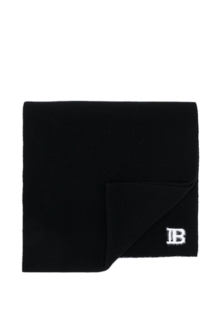 Balmain Kadın Siyah Kontrast Logo İşlemeli Yün Atkı EU Balmain Kadın Siyah Kontrast Logo İşlemeli Yün Atkı EU