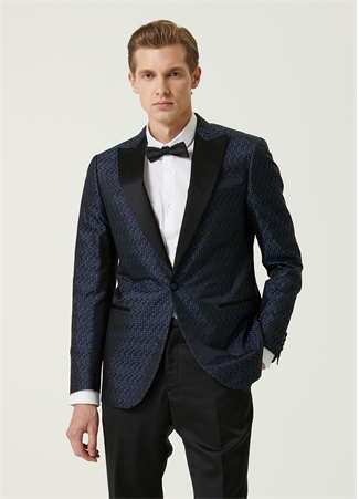 Pal Zileri Erkek Lacivert Desenli Kırlangıç Yaka İpek Ceket 58 IT Pal Zileri Erkek Lacivert Desenli Kırlangıç Yaka İpek Ceket 58 IT