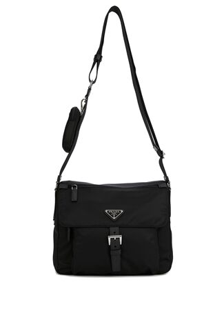 Prada Kadın Siyah Logolu Omuz Çantası EU