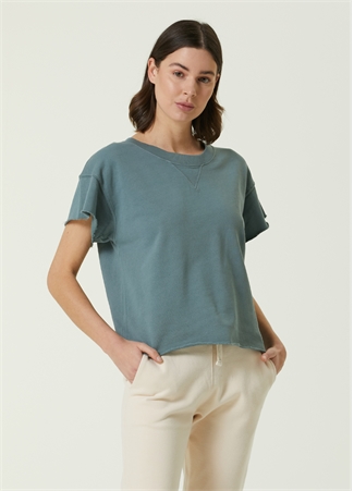 Tru Kadın Yeşil Kısa Kollu Crop Sweatshirt S/M EU Tru Kadın Yeşil Kısa Kollu Crop Sweatshirt S/M EU