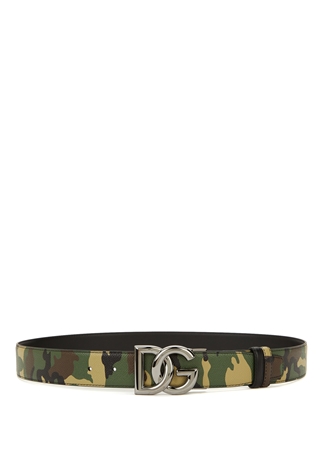 Dolce&Gabbana Erkek Haki Kamuflaj Desenli Deri Kemer 90 EU Dolce&Gabbana Erkek Haki Kamuflaj Desenli Deri Kemer 90 EU
