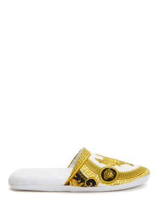 Versace Colorblocked Desenli Havlu Terlik Gri Versace Colorblocked Desenli Havlu Terlik Gri