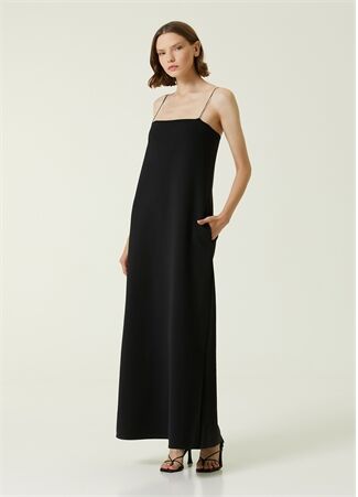 The Row Kadın Siyah İnce Askılı Maksi Elbise M EU