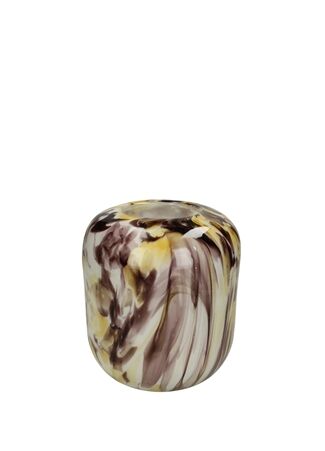 Kersten Colorblocked Desenli Cam Vazo Çok Renkli