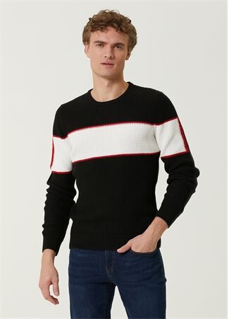 Beymen Club Erkek Siyah Şerit Desenli Kazak S