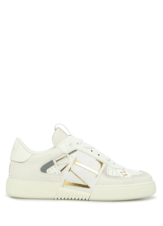 Valentino Garavani Kadın VLTN Beyaz Logolu Bant Detaylı Deri Sneaker 37 EU