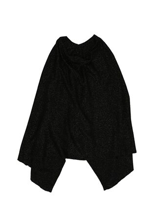 Gaynor Kadın Siyah Pelerin Formlu Simli Şal EU Gaynor Kadın Siyah Pelerin Formlu Simli Şal EU
