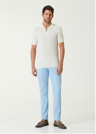 Isaia Erkek Mavi Normal Bel Dar Paça Pantolon 52 IT Isaia Erkek Mavi Normal Bel Dar Paça Pantolon 52 IT