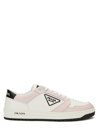 Prada Kadın Beyaz Pembe Logolu Deri Sneaker 36 EU Prada Kadın Beyaz Pembe Logolu Deri Sneaker 36 EU
