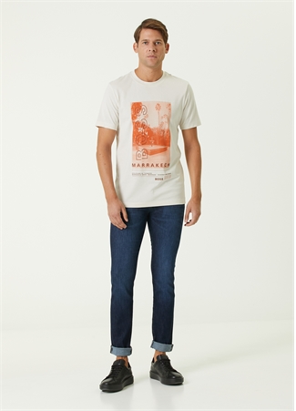 Boss Erkek Slim Fit Lacivert Jean Pantolon 34 US