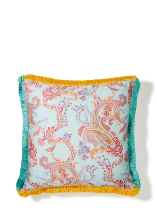 Etro Home Yeşil Şal Desenli 60x60 Cm Dekoratif Yastık Etro Home Yeşil Şal Desenli 60x60 Cm Dekoratif Yastık