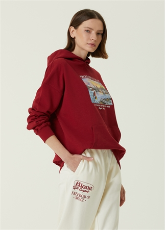 Freedom of Space Kadın Automne Hiver Bordo Kapüşonlu Sweatshirt S EU Freedom of Space Kadın Automne Hiver Bordo Kapüşonlu Sweatshirt S EU