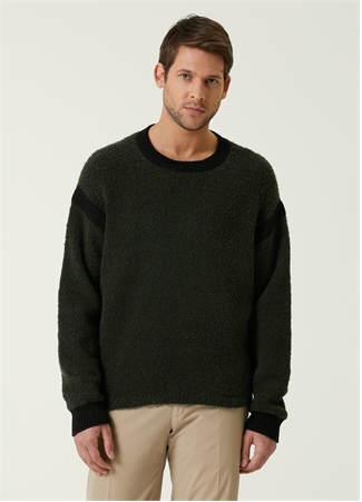 Pal Zileri Erkek Yeşil Şeritli Havlu Dokulu Yün Kazak 50 IT